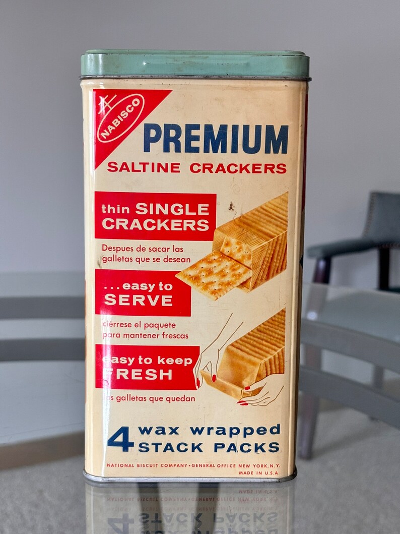 Rare, Vintage 1960's Nabisco Premium Saltine Cracker Tin With ...