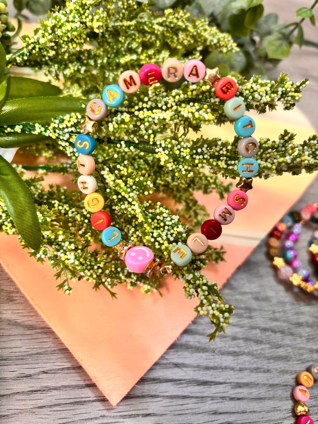 Taylor Swift Friendship Bracelet Lights, Camera, Bitch, Smile Who's ...