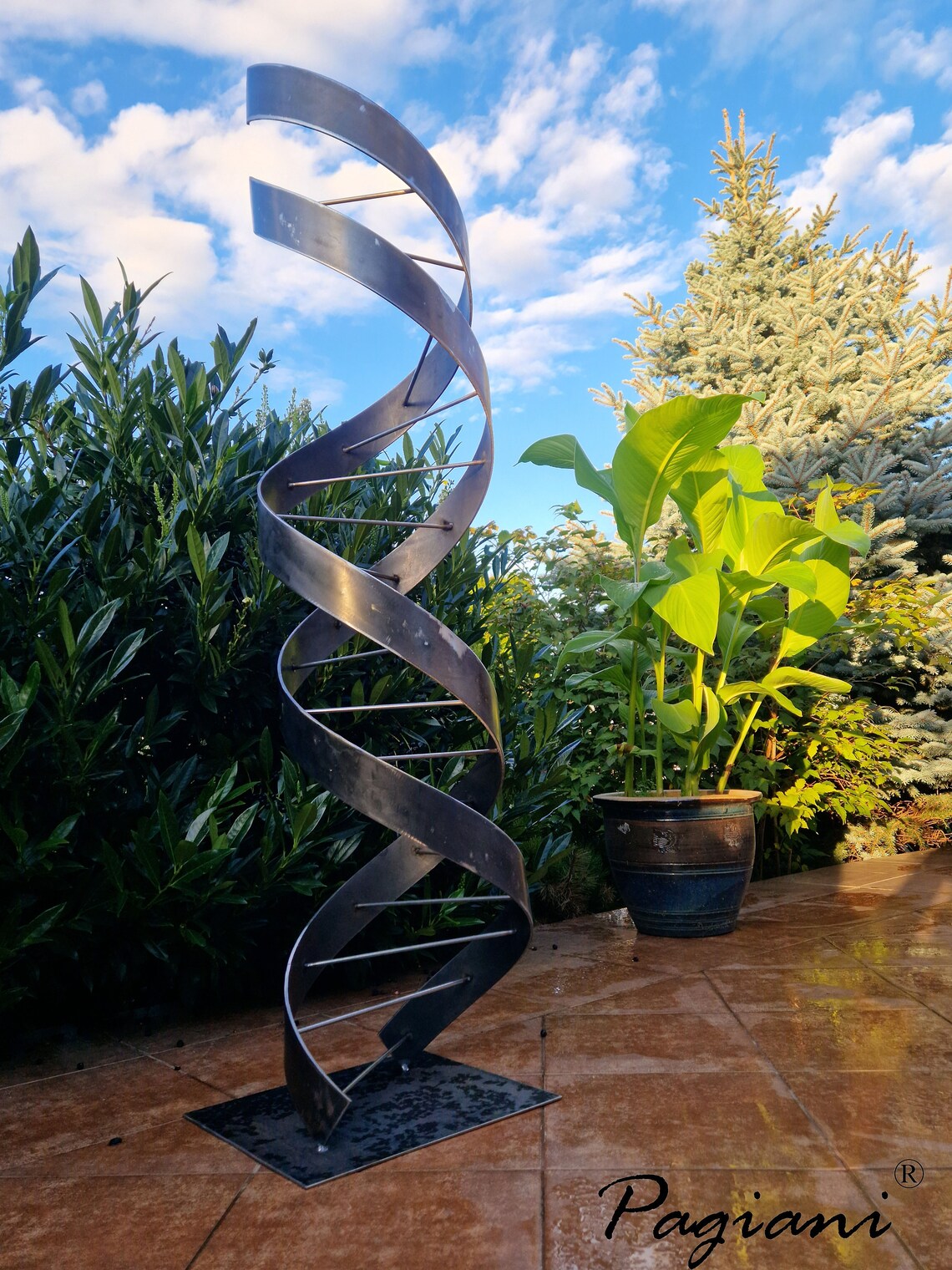 Abstract Indoor Outdoor Art, Large Garden Sculpture, DNA Sculpture ...