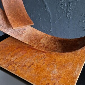 Rustic Metal Minimalist Spiral Corten Garden Sculpture Modern Steel ...