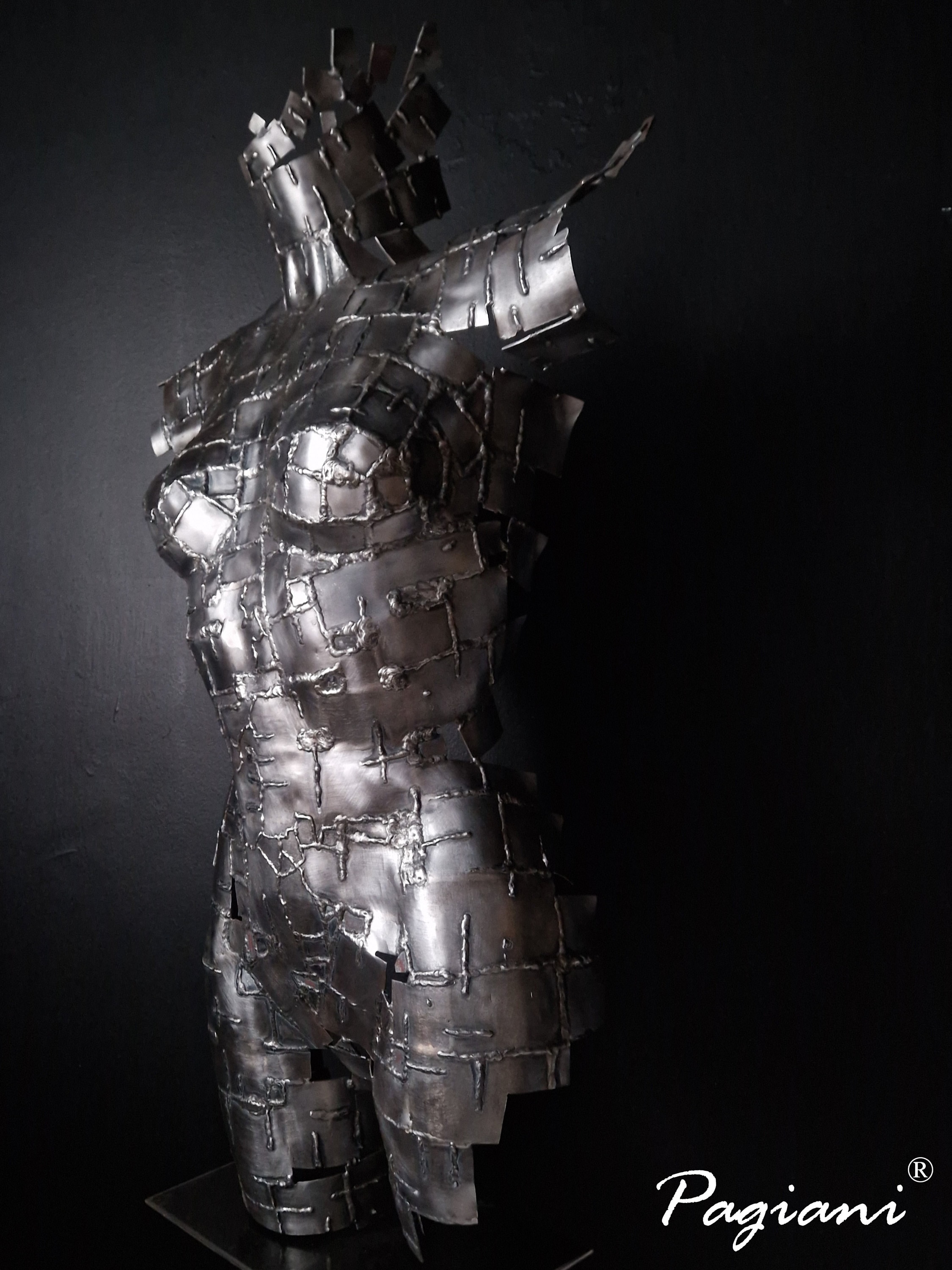 Industrial Metal Art Life size Torso Sculpture, Female Bust, Large ...