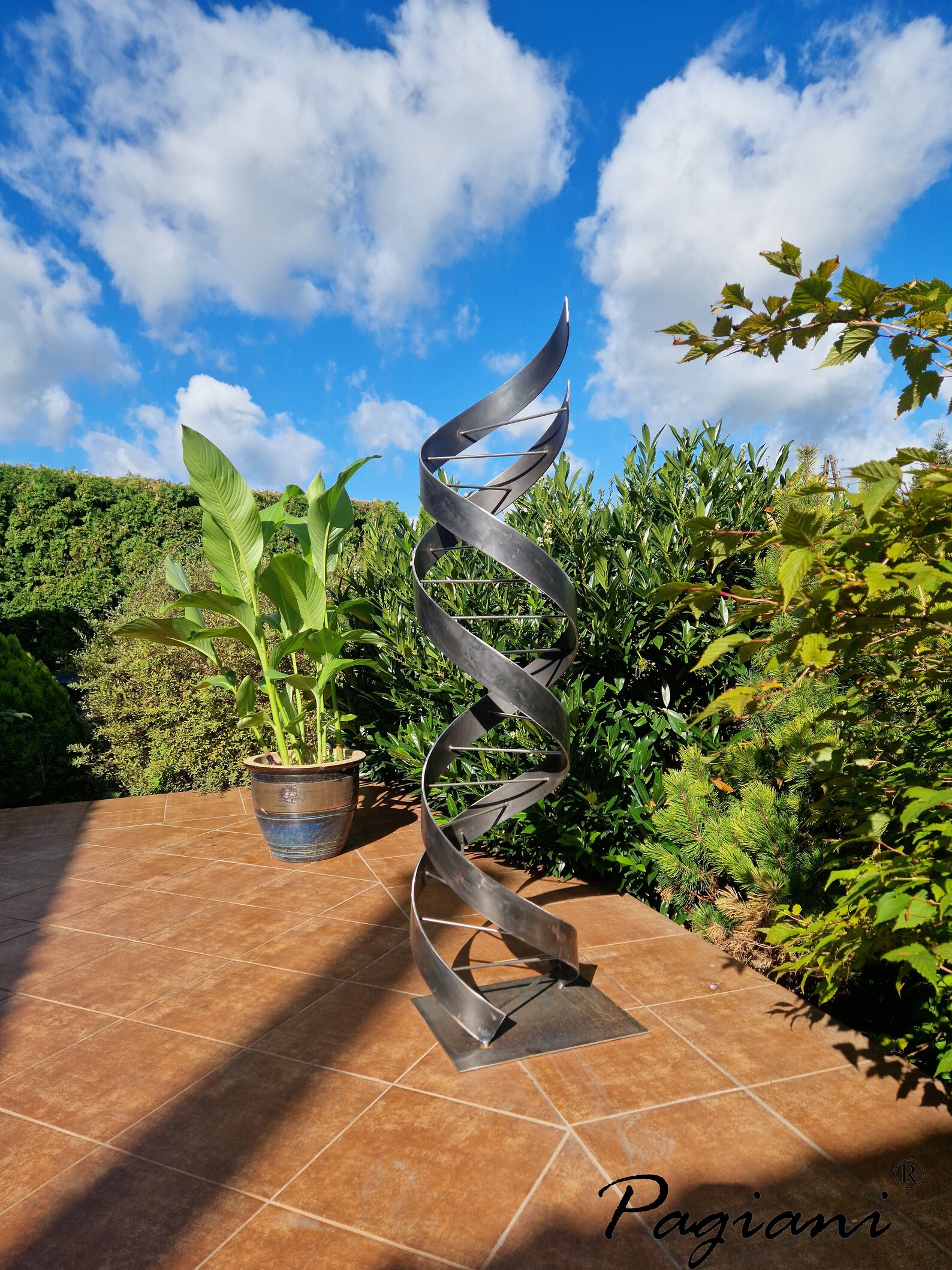 DNA Sculpture Gold Abstract Indoor Outdoor Art Large Garden Sculpture ...