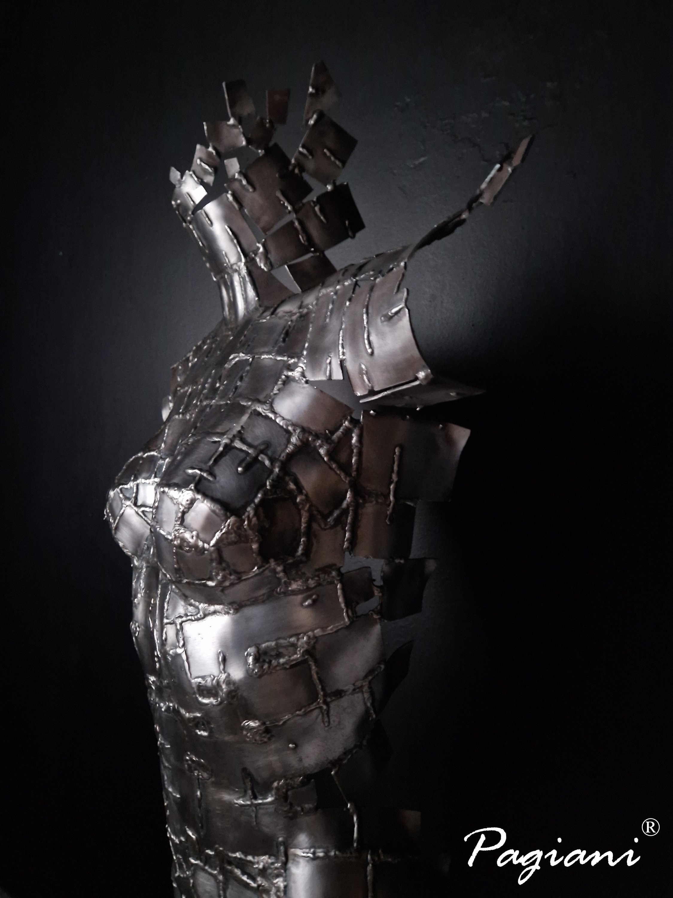 Industrial Metal Art Life size Torso Sculpture, Female Bust, Large ...