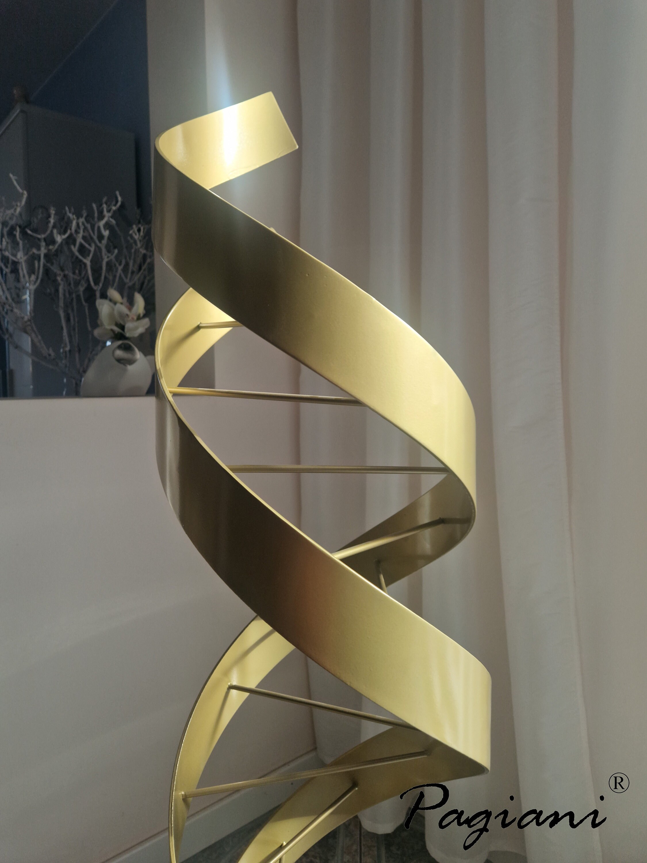 DNA Sculpture Gold Abstract Indoor Outdoor Art Large Garden Sculpture ...