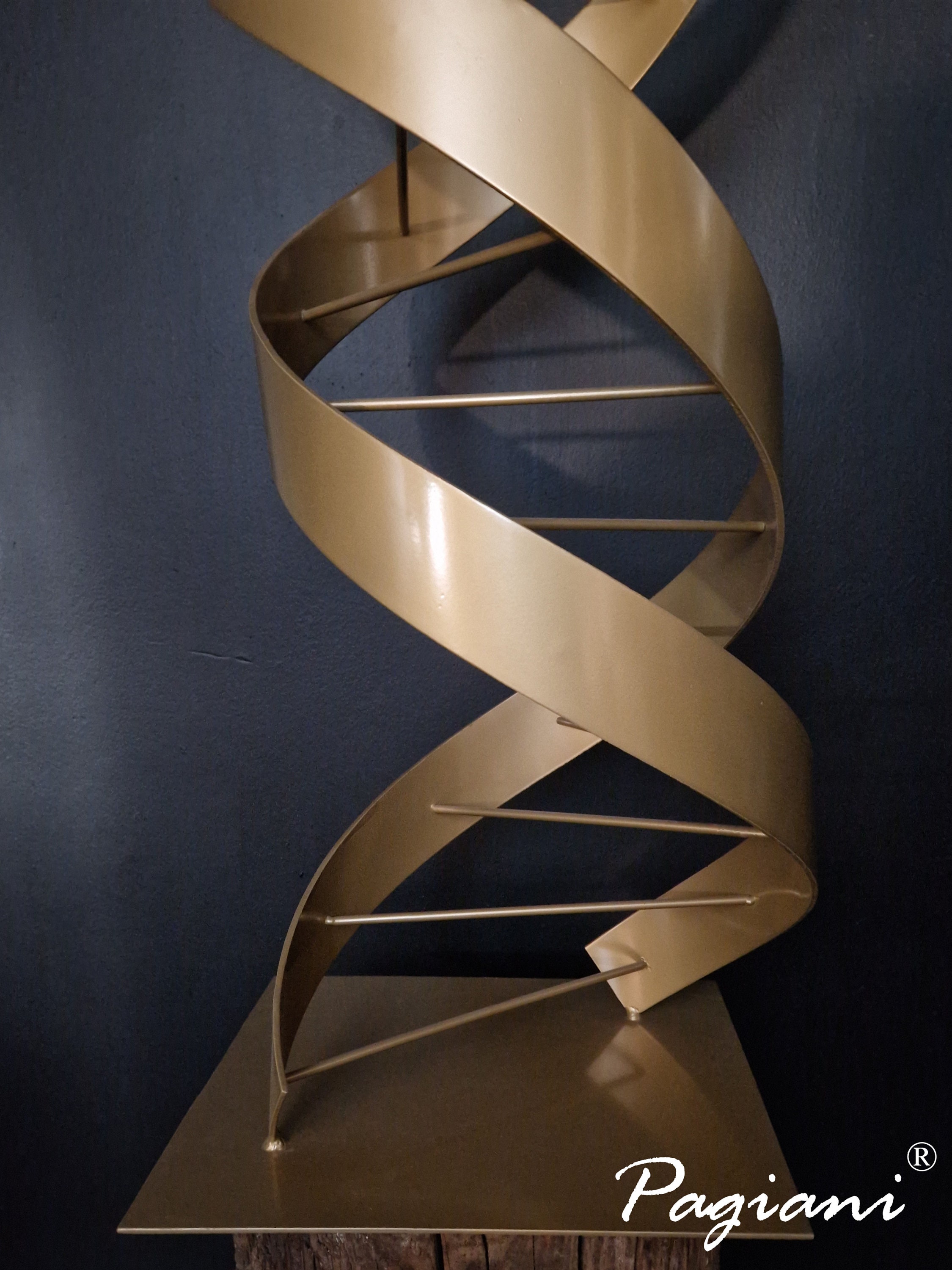DNA Sculpture Gold Abstract Indoor Outdoor Art Large Garden Sculpture ...
