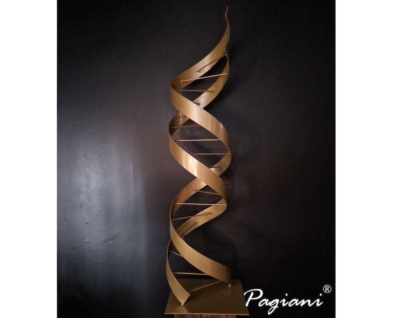 DNA Sculpture Gold Abstract Indoor Outdoor Art Large Garden Sculpture ...