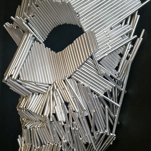 Metal Mask of Rods Sculpture Face Abstract Art Indoor Outdoor Abstract ...