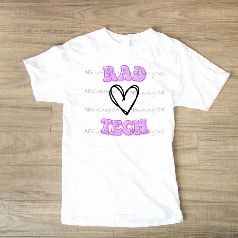 Rad Tech With Heart Digital File Png Jpg. Xray Tech Bubble Letters ...