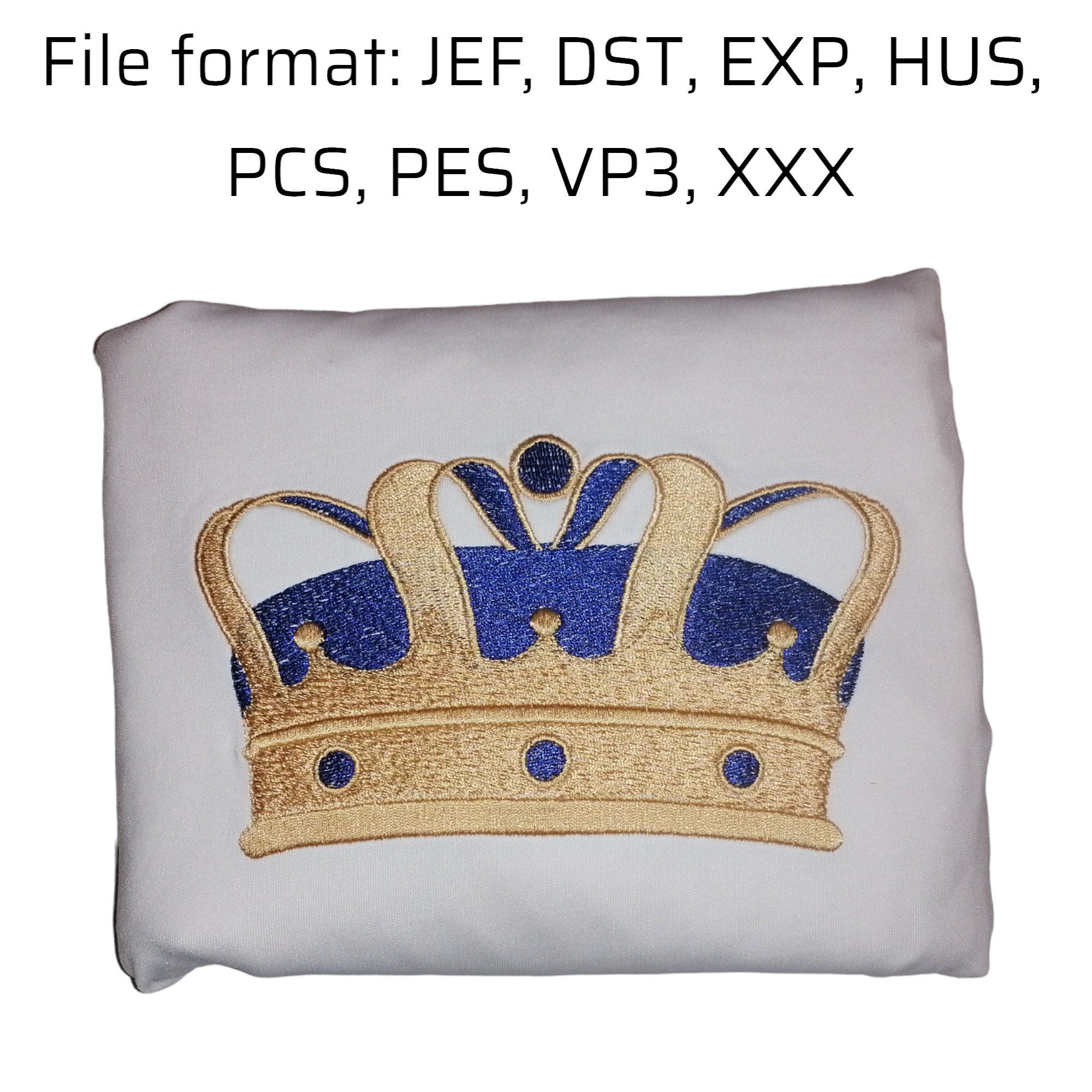 Royal Crown Machine Embroidery Design King File 2 Sizes 5x7 - Etsy