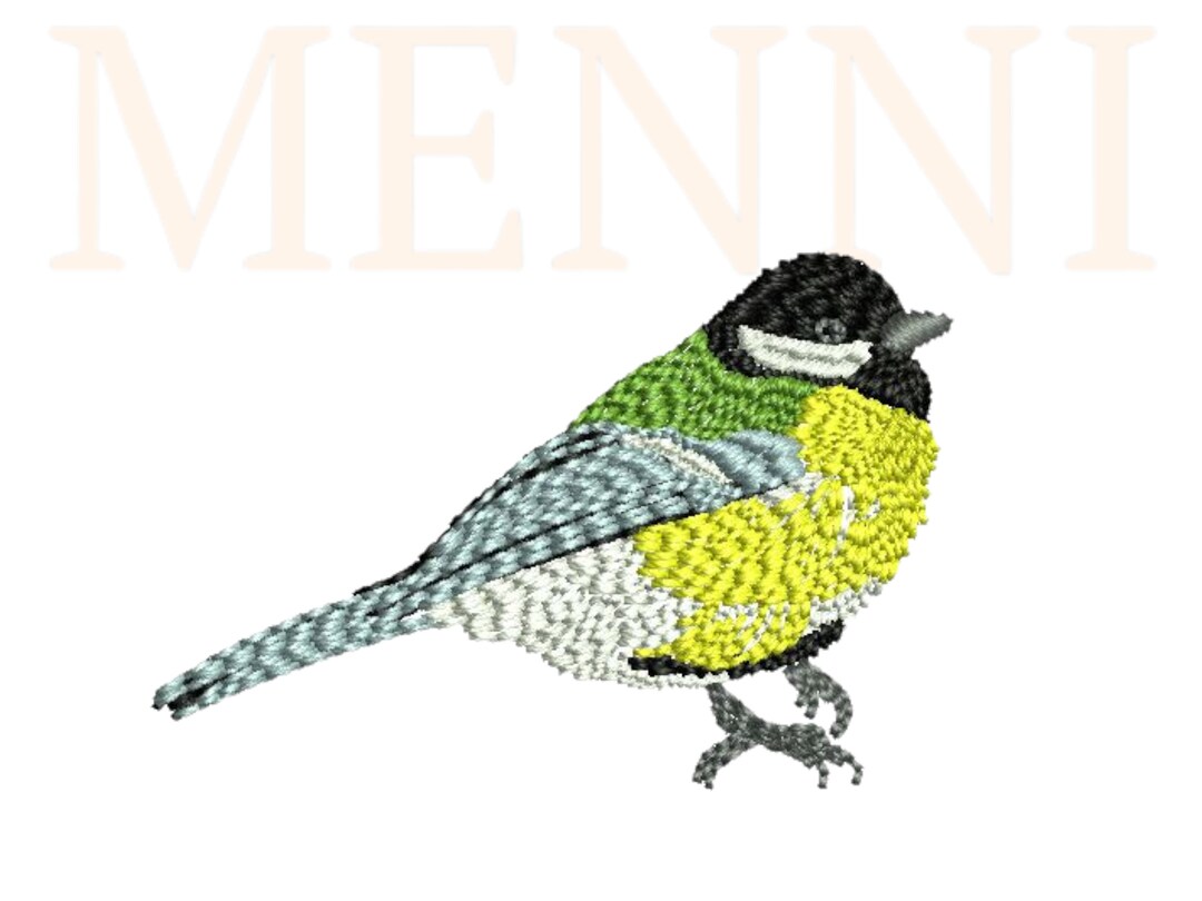 Titmouse Machine Embroidery Design, Tit File, Titmice Design, Bird ...