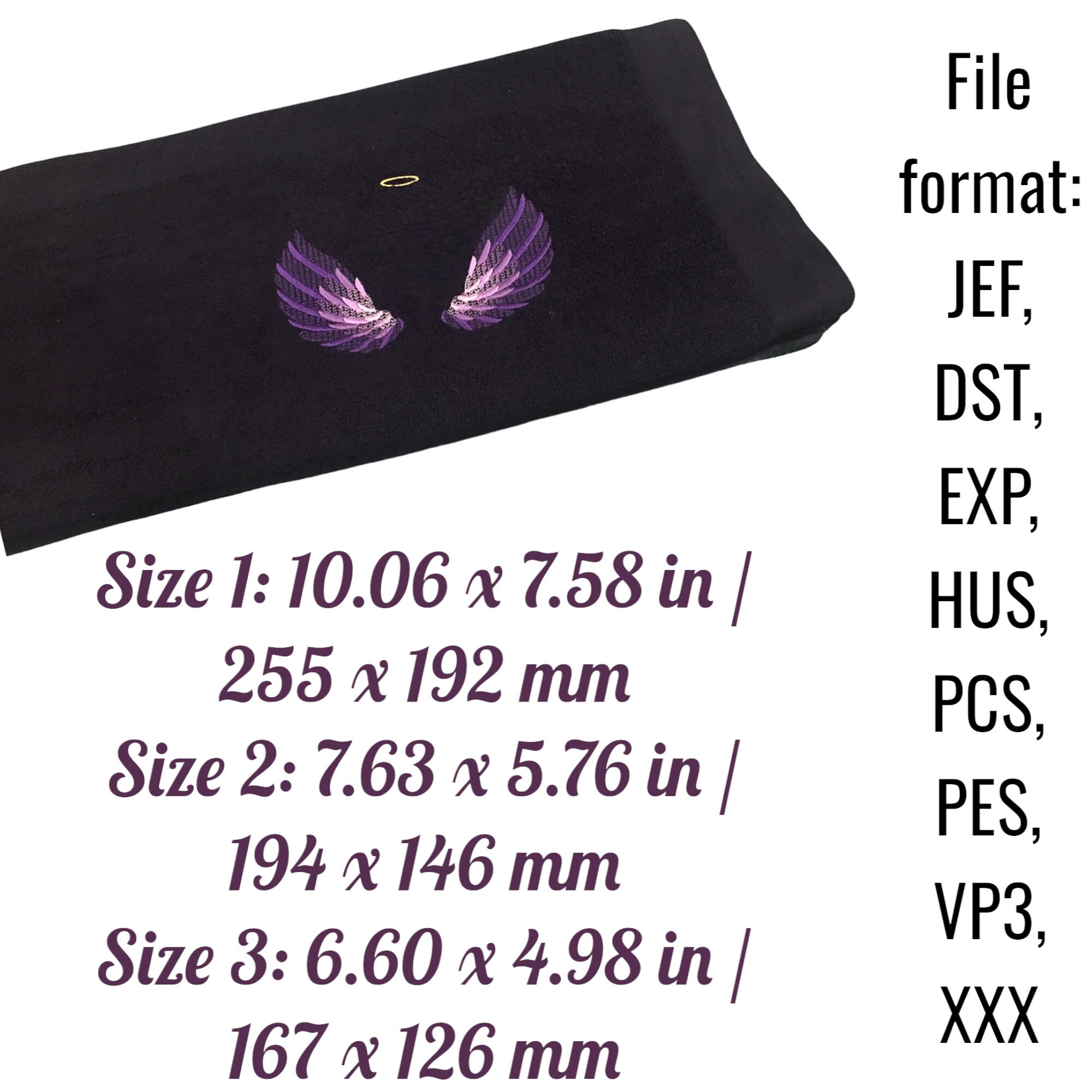 Angel Wings Machine Embroidery Design Colorful File Instant - Etsy