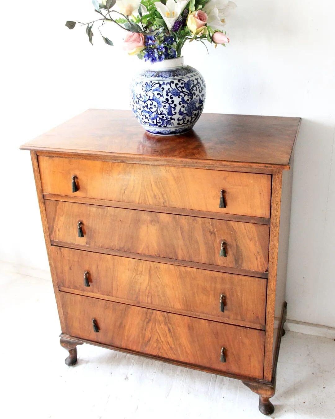 Antique Walnut Bedroom Chest of Drawers - Etsy