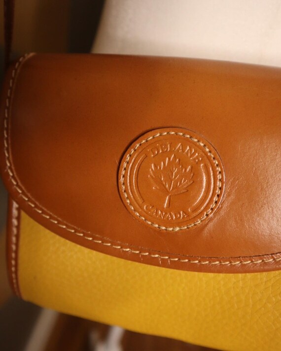 Vintage Delane Canada Real 100% Leather Yellow and Br… - Gem