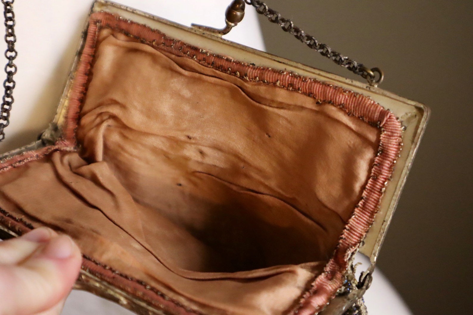 1920’s Evening Bag RARE Vintage Iridescent Gray/purple/blue Beaded With ...