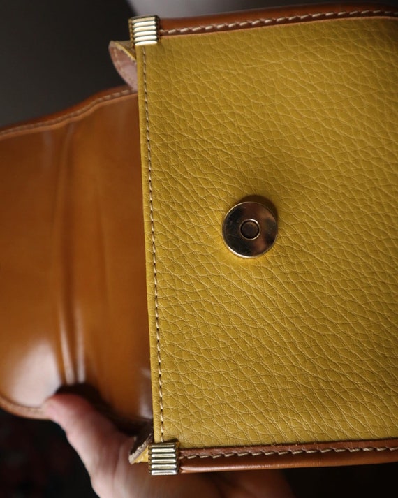 Vintage Delane Canada Real 100% Leather Yellow and Br… - Gem