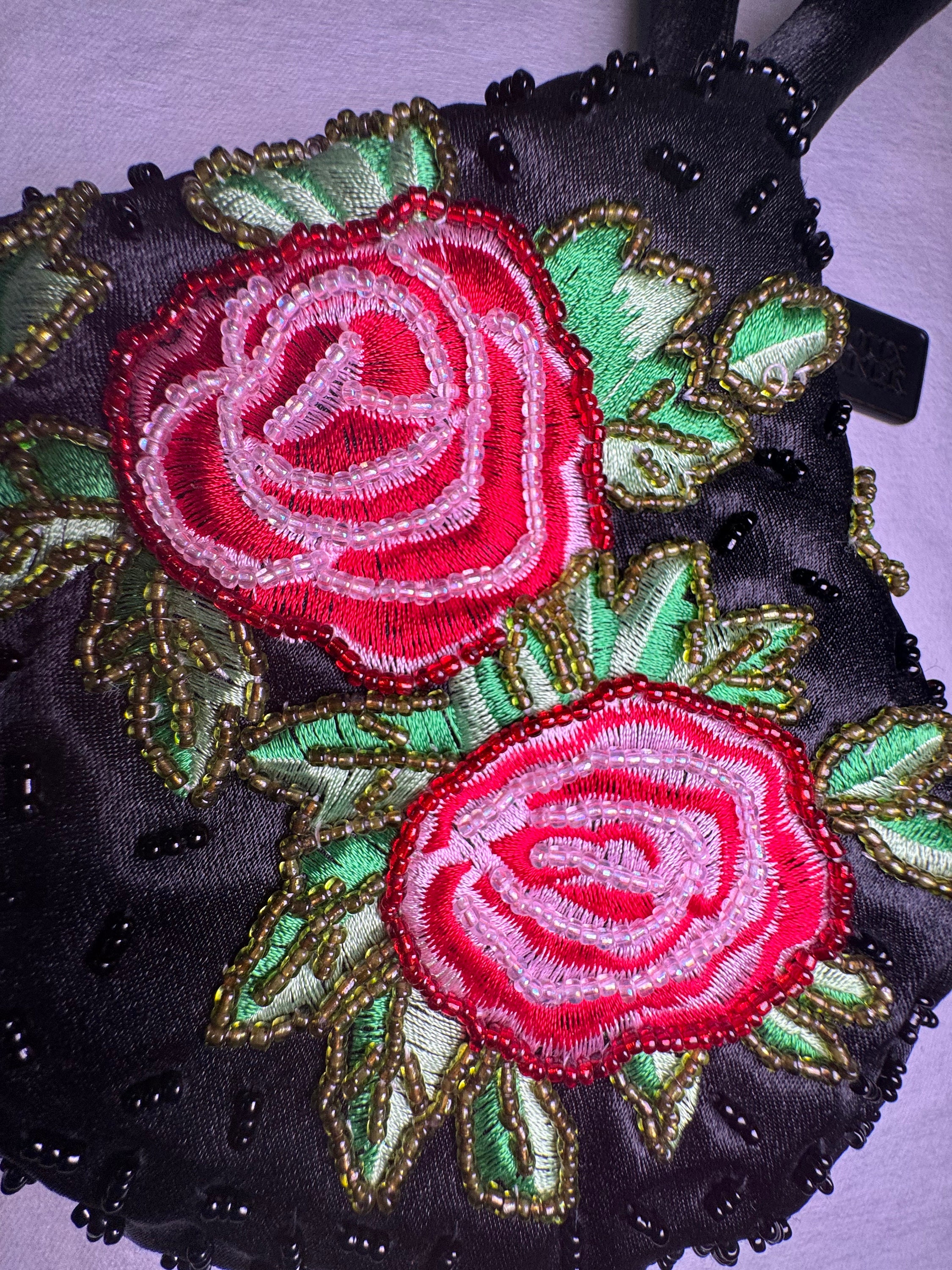 Y2K Beaded Roses Satin Evening Bag • NWT • Bijou Terner Brand - Etsy