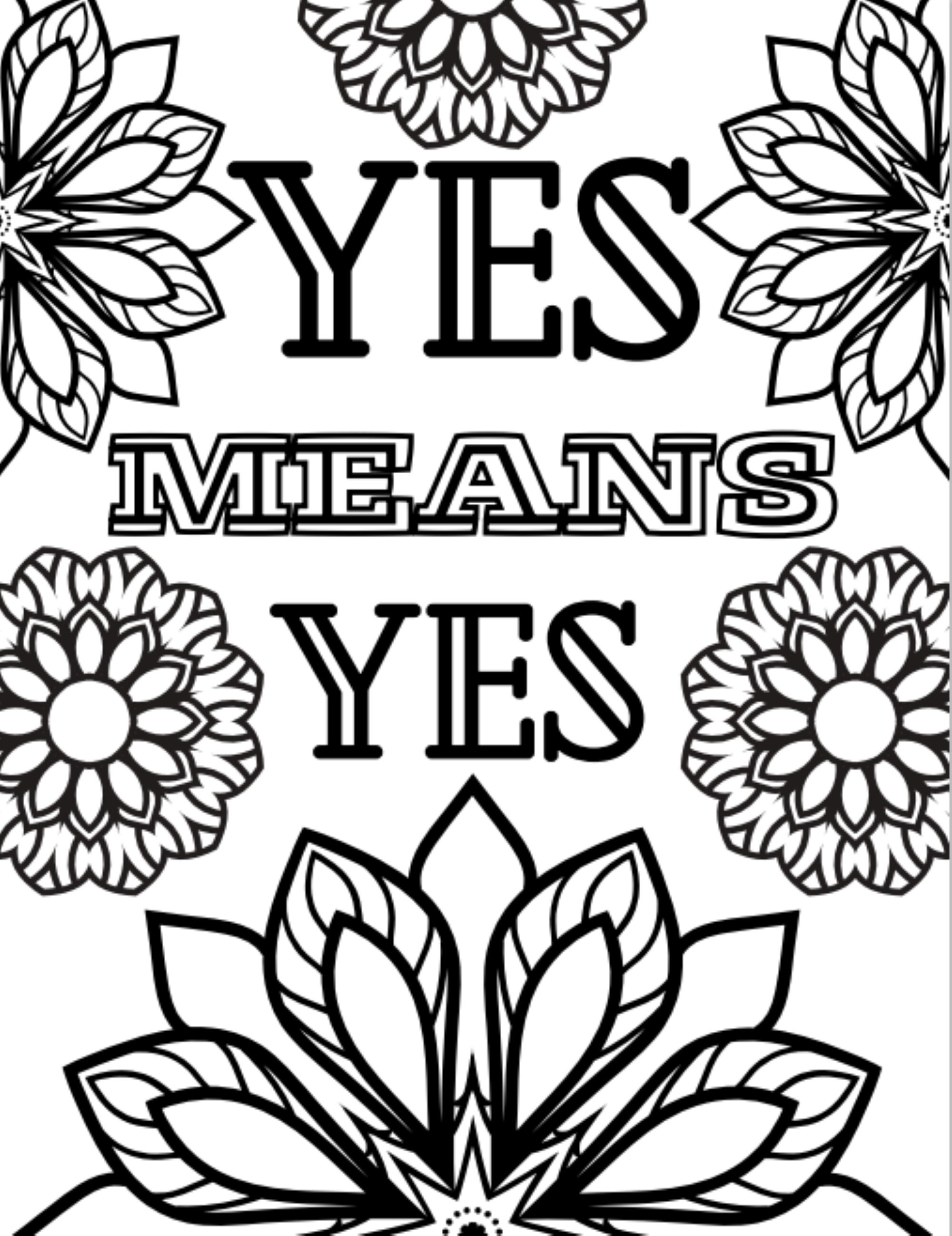 Yes Means Yes Coloring Page - Etsy