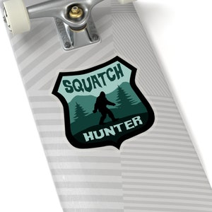 Squatch Hunter Kiss-cut Sticker, Cryptid Sticker, Sasquatch Sticker ...