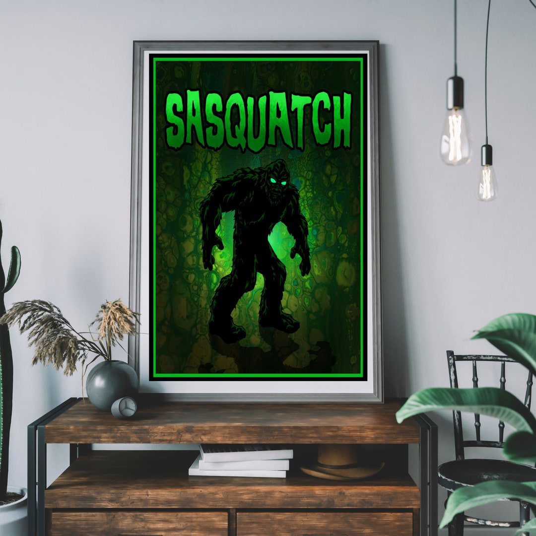 Sasquatch Green Matte Posters, 12x18, 16x20, 20x30, 24x36 Bigfoot ...