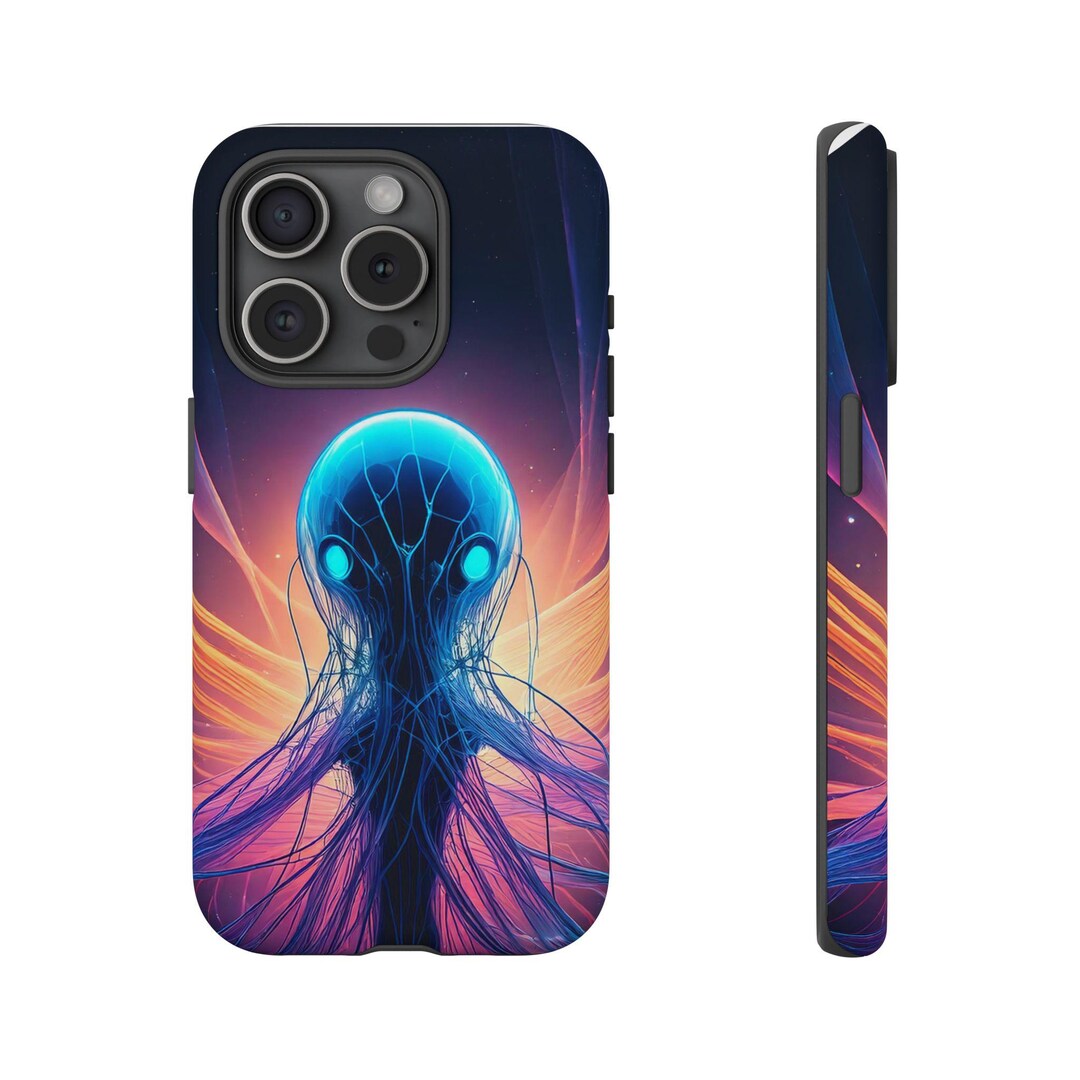 Alien Art Phone Case, Tough Phone Cover, Retro Alien Design, Pop Art ...