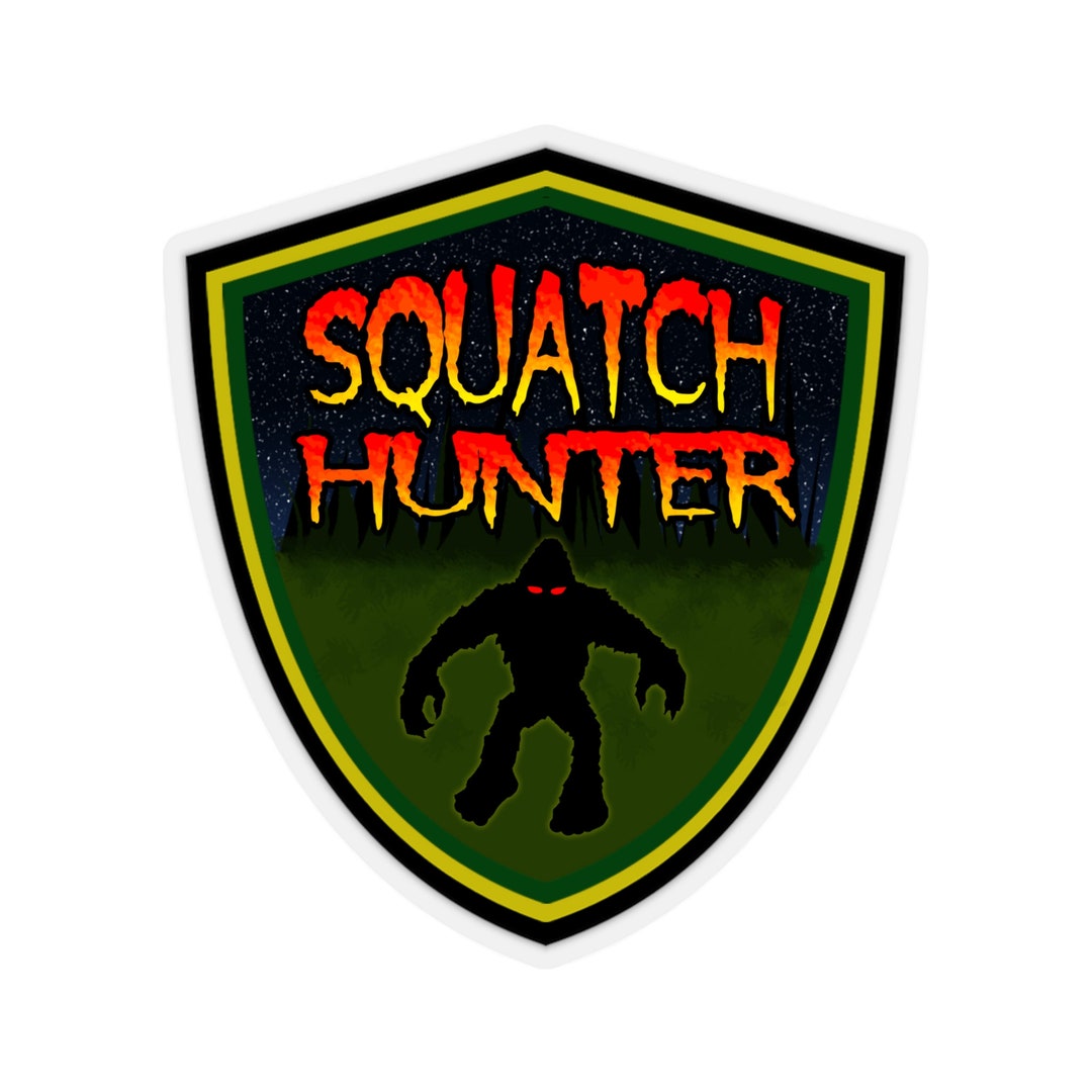 Squatch Hunter Kiss-cut Sticker, Cryptid Sticker, Sasquatch Sticker ...