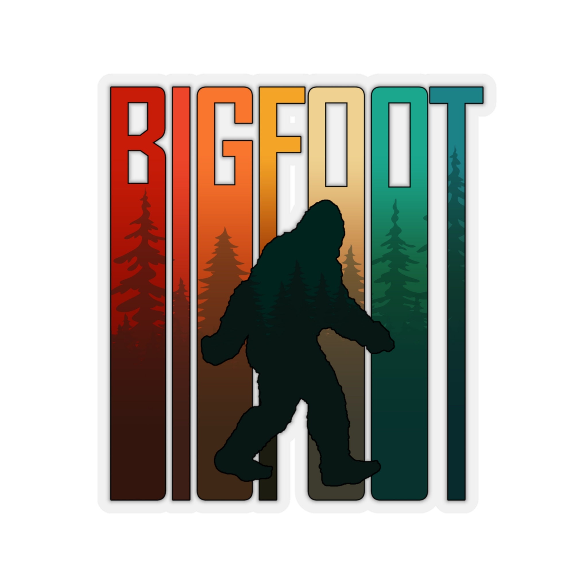 Bigfoot Kiss-cut Sticker, Cryptid Sticker, Sasquatch Sticker ...