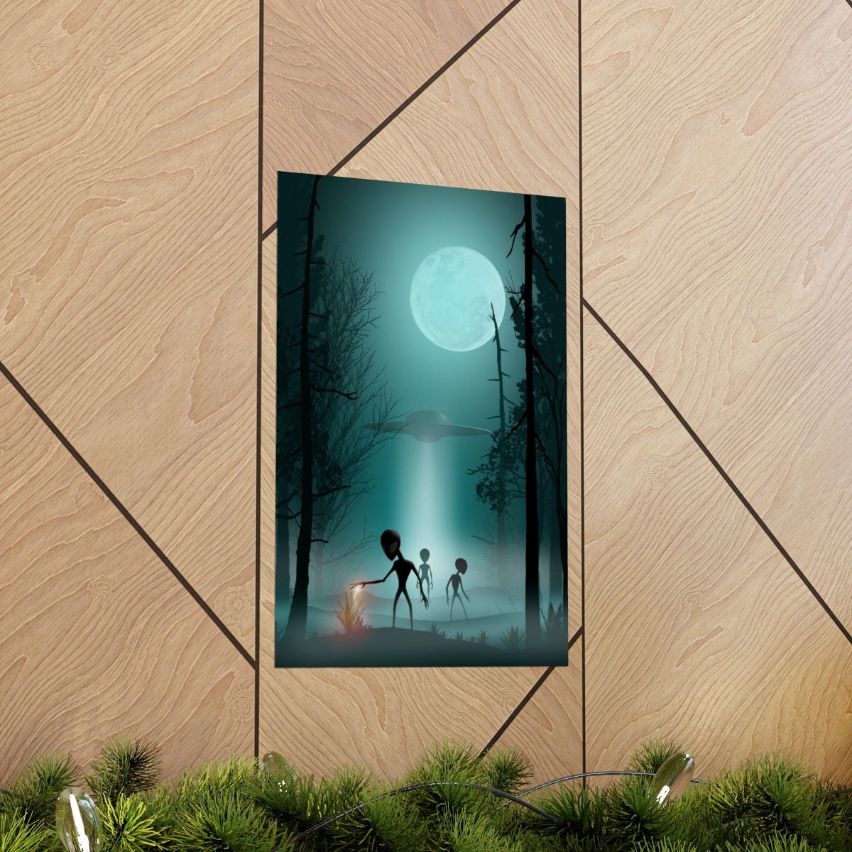 UFO Alien Matte Vertical Posters, 16x20 12x18, 18x24 20x30, 24x36 Gray ...