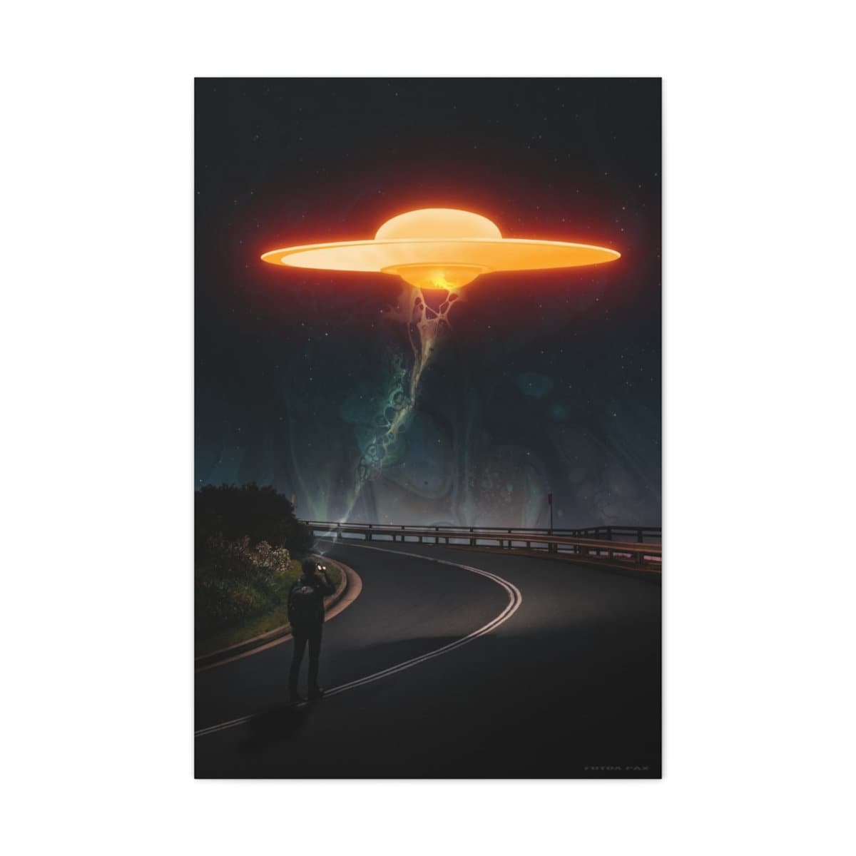 Retro UFO Wall Art, UFO Canvas, Vintage Flying Saucer, Trippy Art ...