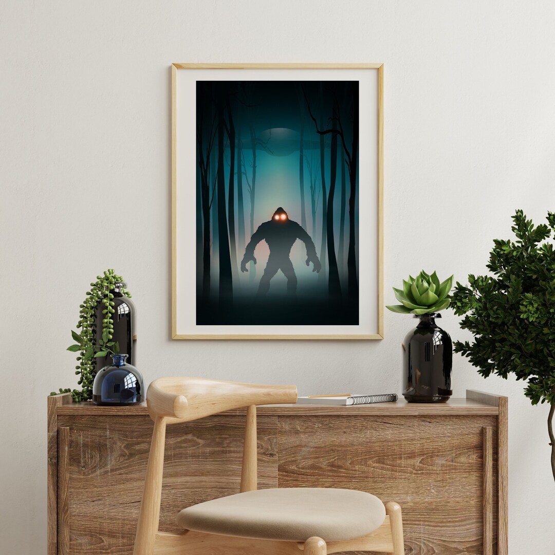 UFO Bigfoot Satin Posters 210gsm 12x18 20x30 UFO Wall Art, Bigfoot ...