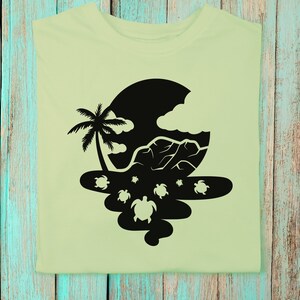 Sea Turtle Svg, Tropical Island Beach Scene Svg, Beach Svg, Cut File ...