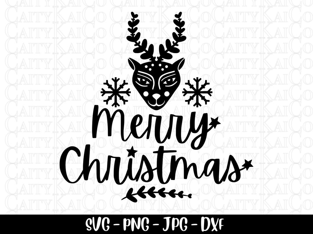 Merry Christmas Svg, Reindeer Svg, Png, Dxf, Jpg, Svg Cut File, Clipart ...