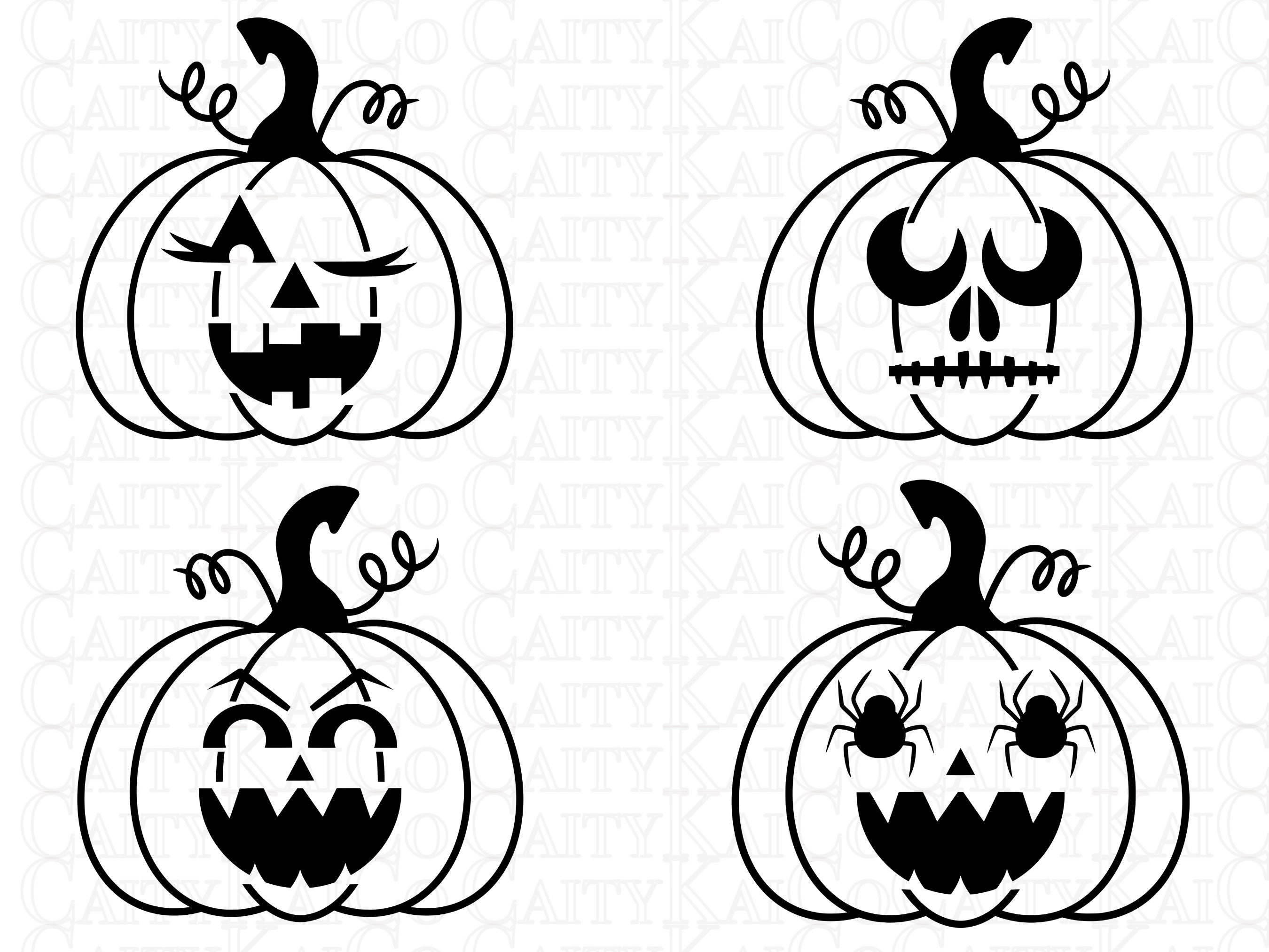 Jack O Lantern Svg Bundle of 15, Halloween Svg Bundle, Pumpkin Face Svg ...
