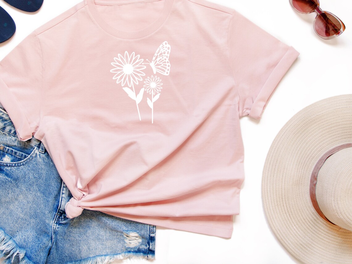 Daisy Flower and Butterfly Svg Daisy Svg Butterfly Svg - Etsy