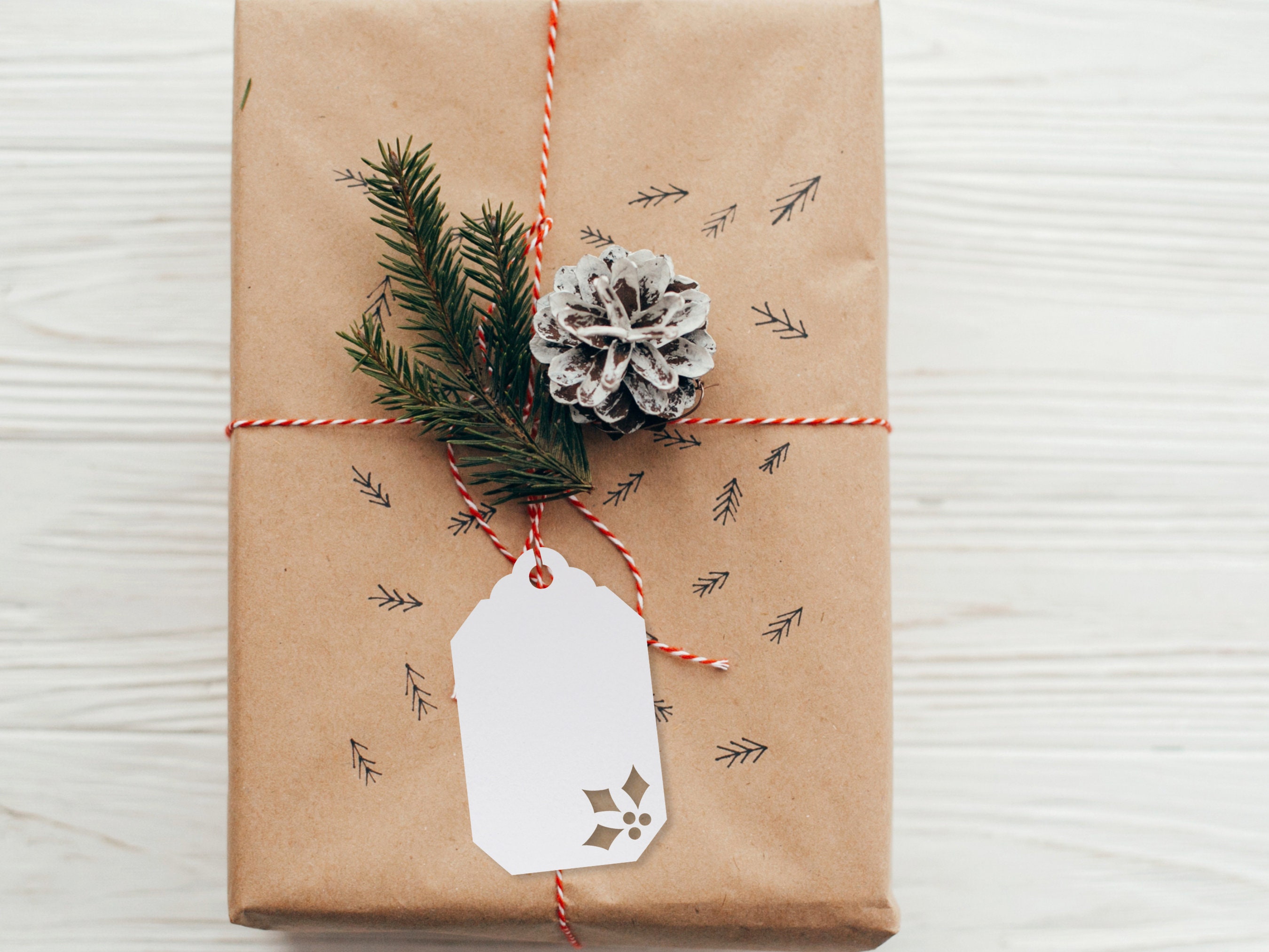 Holly Gift Tag Svg Christmas Tags Svg Gift Tag Cut File - Etsy