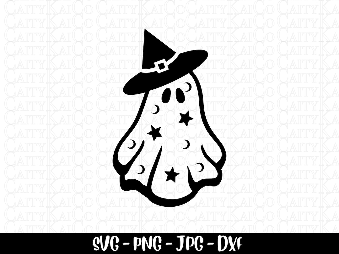 Witchy Ghost Svg, Halloween Svg, Witch Svg, Ghost Svg, Dxf, Png ...