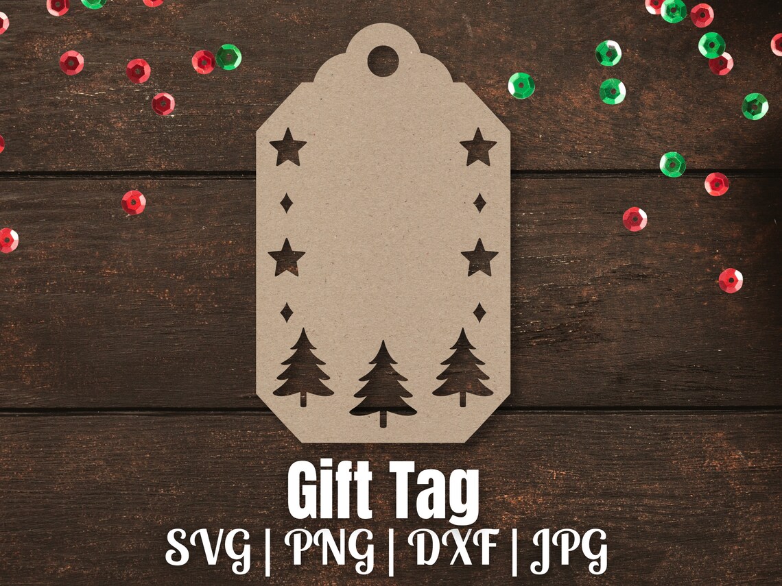 Christmas Tree Gift Tag Svg, Christmas Tags Svg, Gift Tag Cut File ...