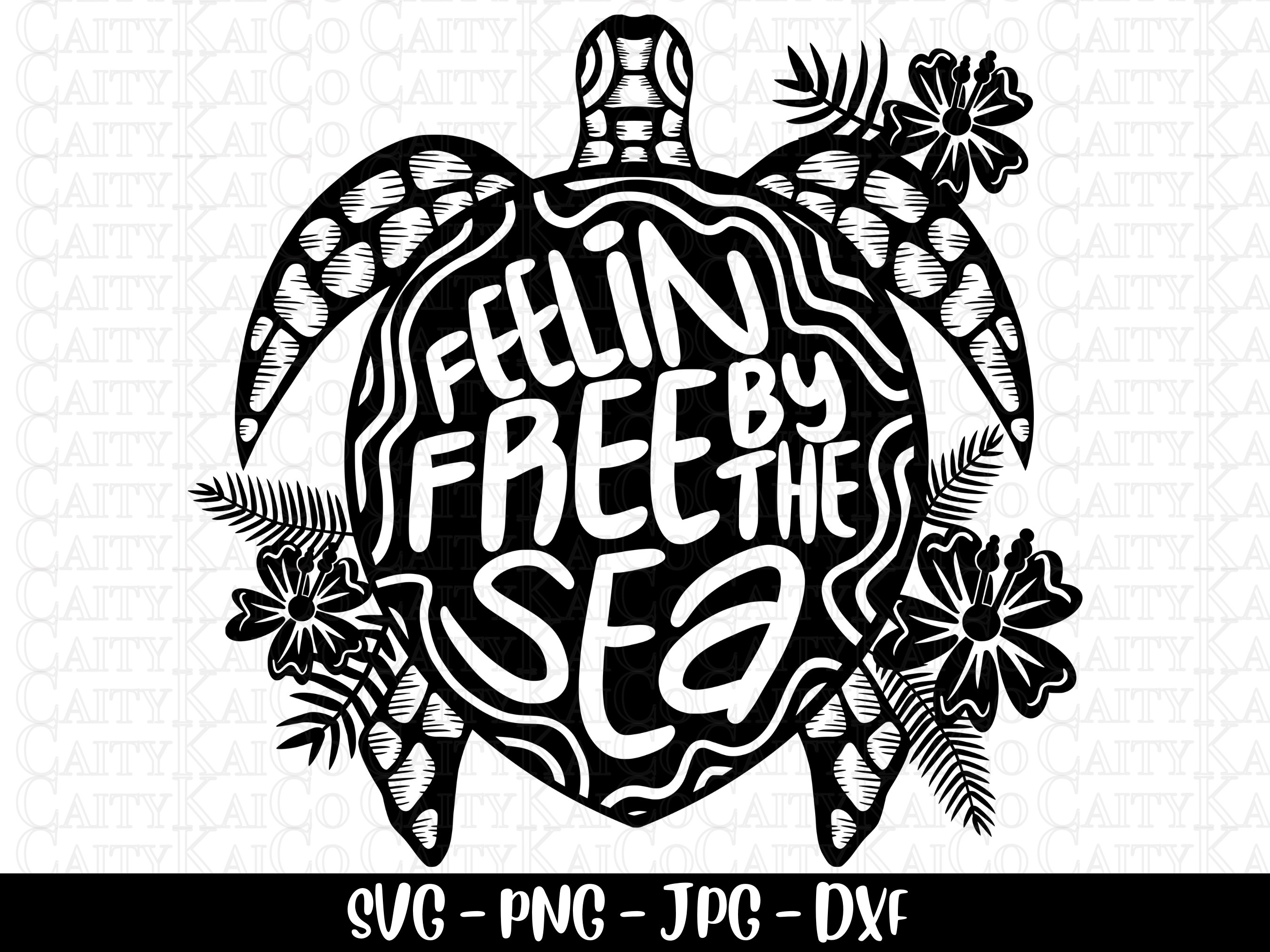 Sea Turtle Svg, Feelin Free by the Sea, Coastal Shirt Design, Svg Cut ...