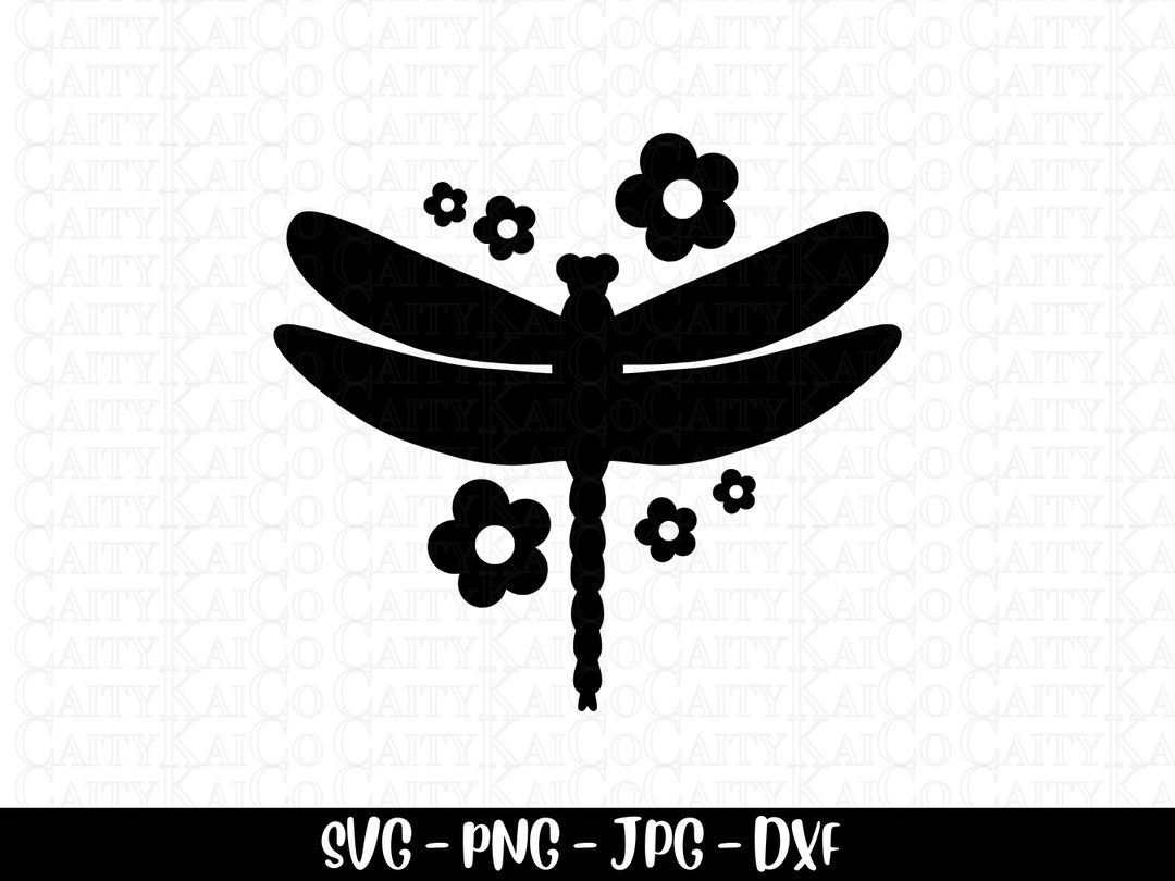 Libélula svg, flores retro svg, imágenes prediseñadas de libélula, dxf ...