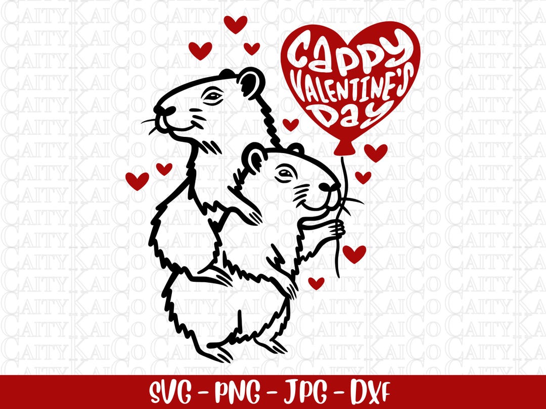 Cute Capybara Valentine’s Day Svg, Cappy Valentine’s Day, Valentine Svg ...