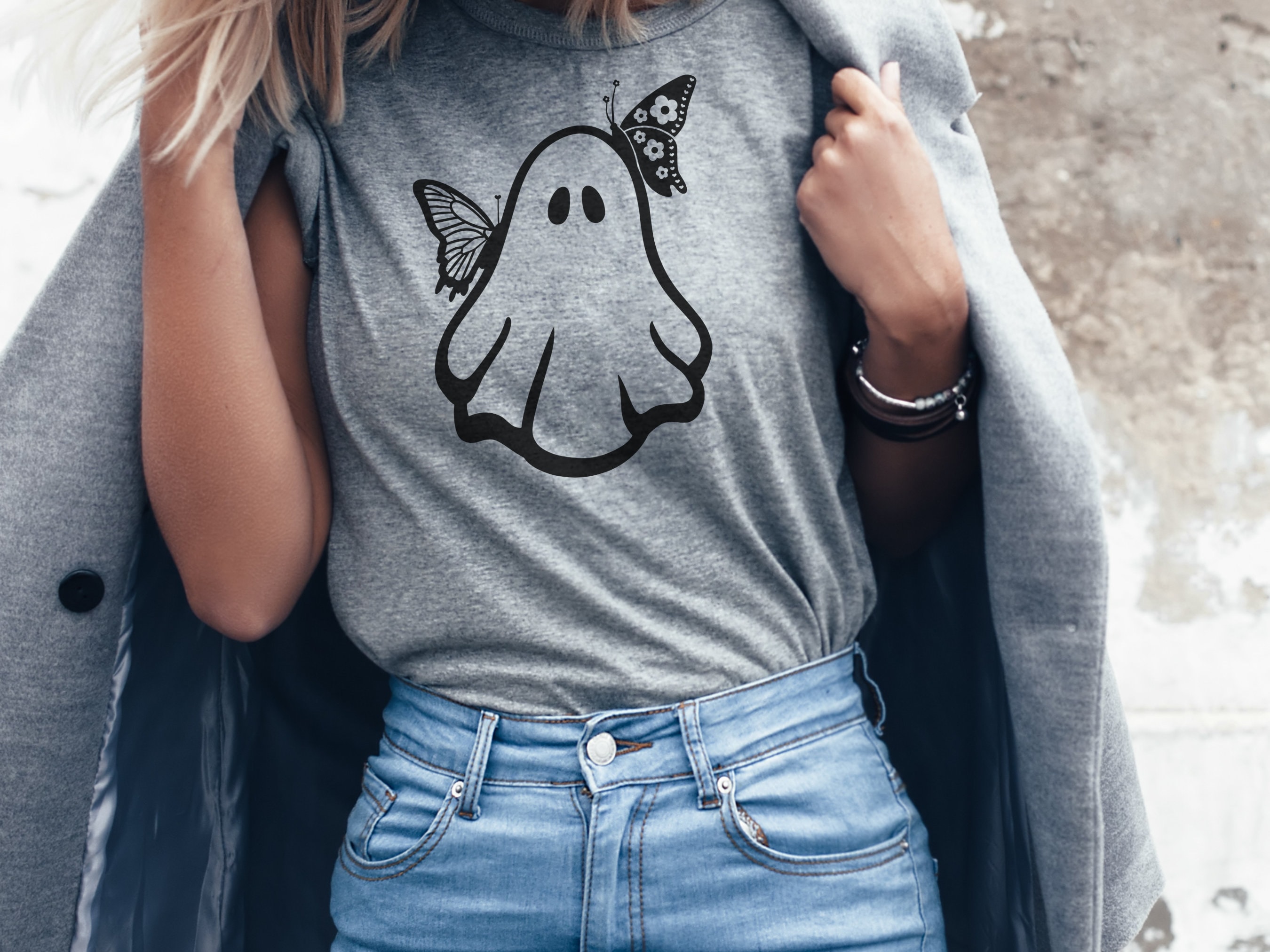 Butterfly Ghost Svg Retro Ghost Svg Halloween Svg Butterfly - Etsy