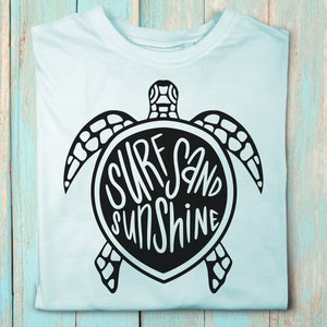 Sea Turtle Svg, Surf Sand Sunshine, Coastal Sublimation Design, Svg Cut ...