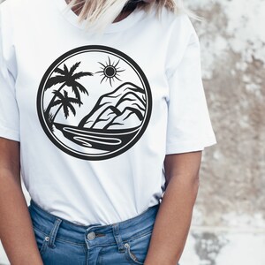 Beach SVG, Palm Tree Svg, Tropical Island Beach Scene Svg, Summer Cut ...