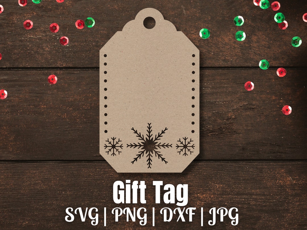 Snowflake Christmas Gift Tag Svg, Christmas Tags Svg, Gift Tag Cut File ...