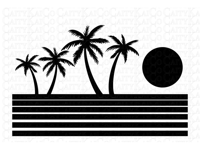 Tropical Beach Scene SVG Bundle, Island Svg, Palm Tree Svg, Beach ...