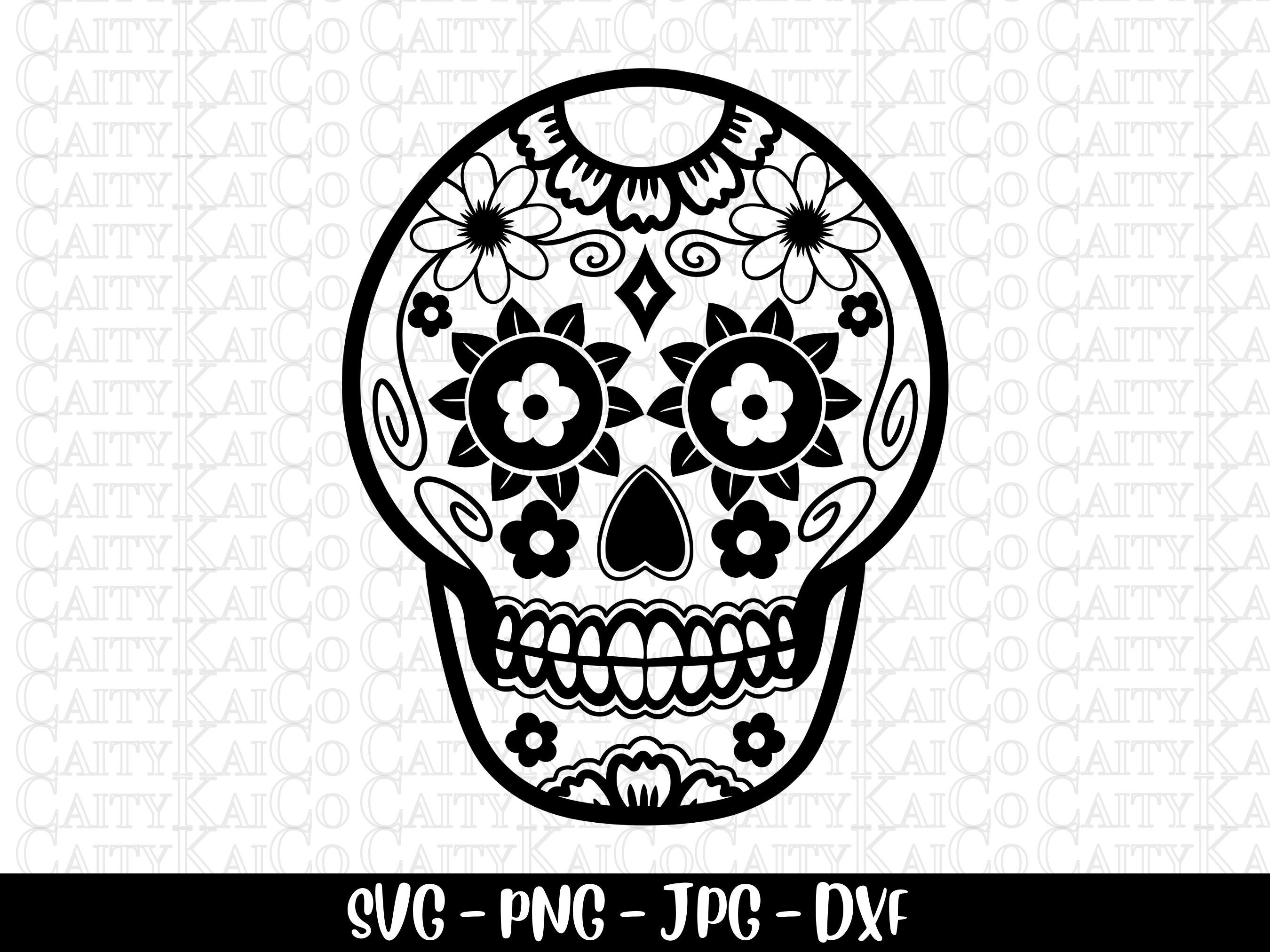 Sugar Skull Svg, Calavera Svg, Floral Skull Svg, Día De Los Muertos ...