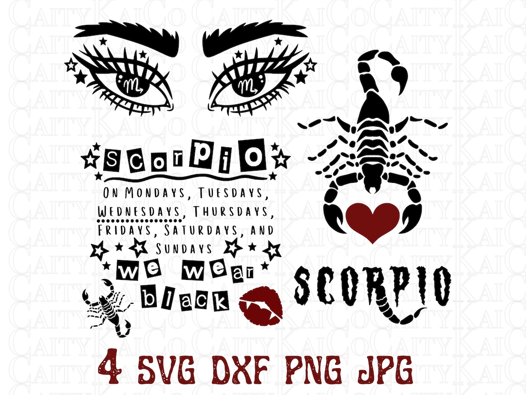 Scorpio Svg Bundle of 4, Scorpio Zodiac Svg, Astrology Svg, November ...