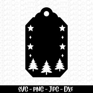 Christmas Tree Gift Tag Svg, Christmas Tags Svg, Gift Tag Cut File ...