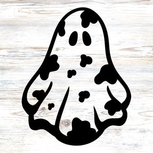 Animal Print Ghost Svg Bundle of 3, Cute Ghost Svg, Leopard Print Svg ...
