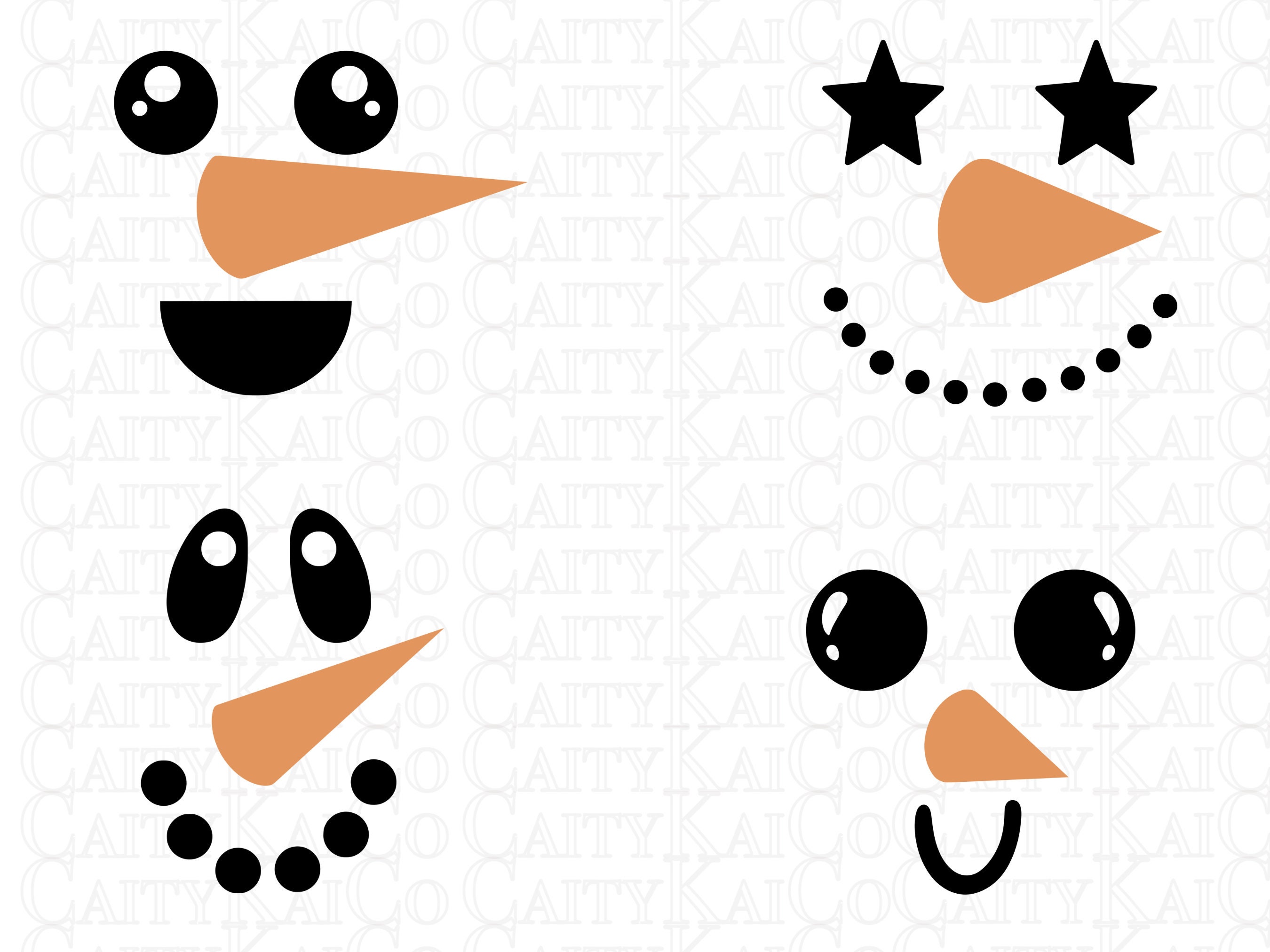 Snowman Face Svg Bundle of 20 Snowman Svg Christmas Svg - Etsy