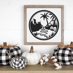 Tropical Witch Svg, Witchy Beach Svg, Halloween Beach Scene Svg, Black ...